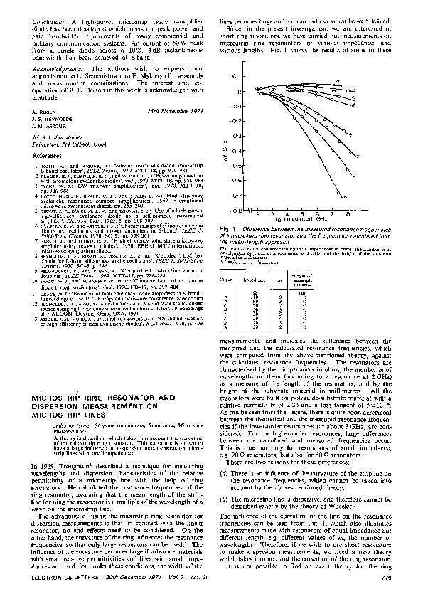 (PDF) Microstrip ring resonator and dispersion measurement on ...