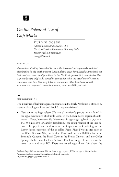 (PDF) On the Potential Use of Cup-Marks