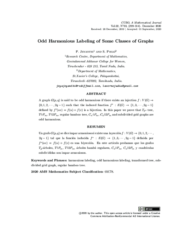 (PDF) Odd Harmonious Labeling of Some Classes of Graphs