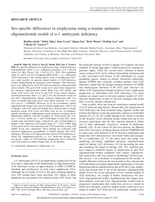 Pdf Sex Specific Differences In Emphysema Using A Murine Antisense 1446
