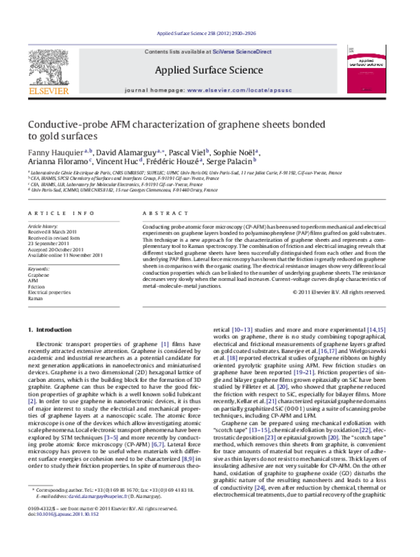 (PDF) AFM Study of Graphene on Gold Substrates
