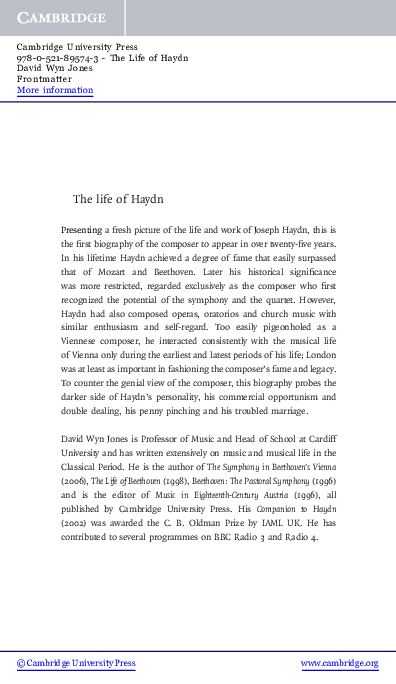 (PDF) The Life of Haydn