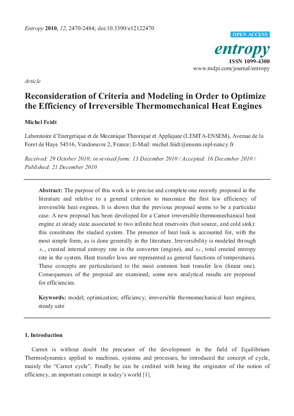 (PDF) Reconsideration of Criteria and Modeling in Order to Optimize the ...
