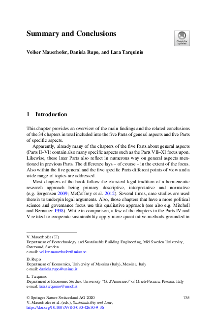 (PDF) Summary and Conclusions