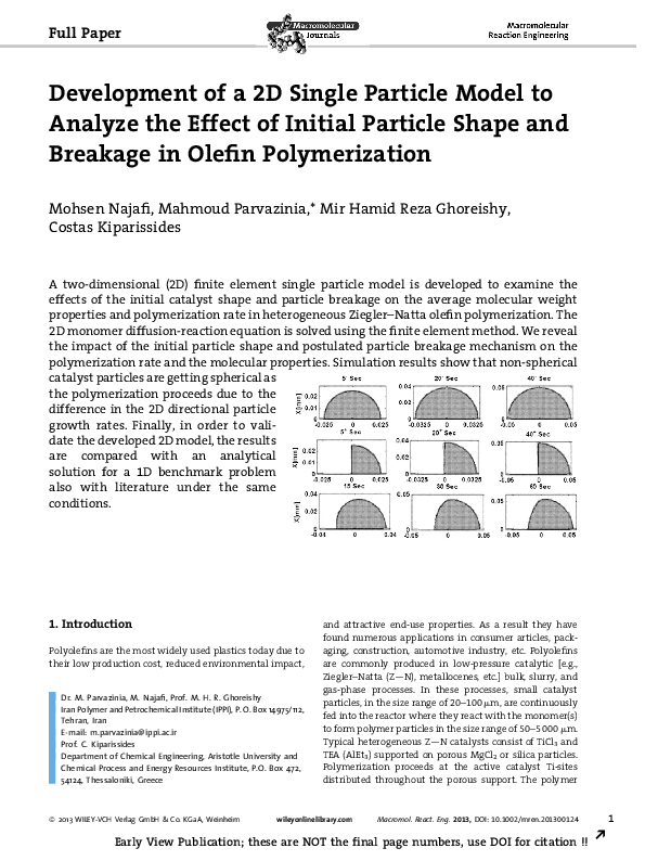 Pdf Development Of A 2d Single Particle Model To Analyze The Effect