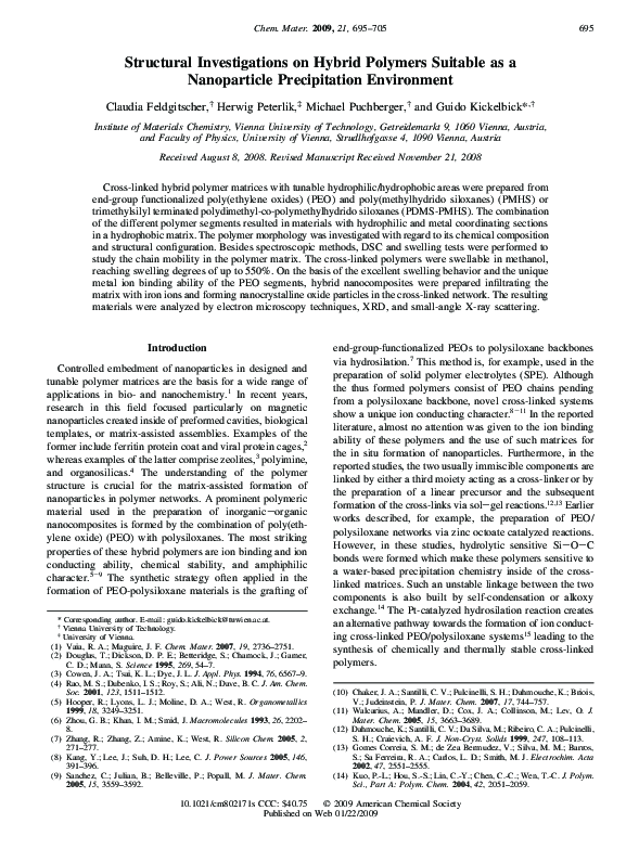 (PDF) Structural Investigations on Hybrid Polymers Suitable as a ...