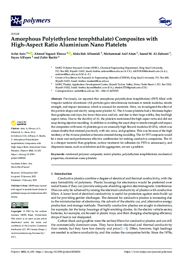 (PDF) Amorphous Poly(ethylene terephthalate) Composites with High ...