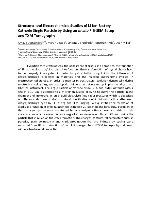 (PDF) Structural and Electrochemical Studies of Li-ion Battery Cathode ...