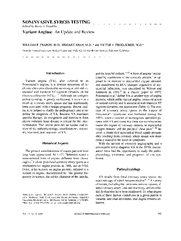 (PDF) Noninvasive Stress Testing