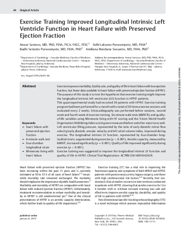 (PDF) Exercise Training Improved Longitudinal Intrinsic Left Ventricle ...