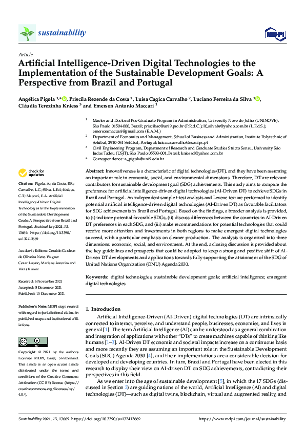 (PDF) Artificial Intelligence-Driven Digital Technologies to the Implementation of the ...