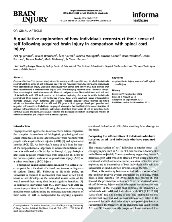 (PDF) A qualitative exploration of how individuals reconstruct their ...