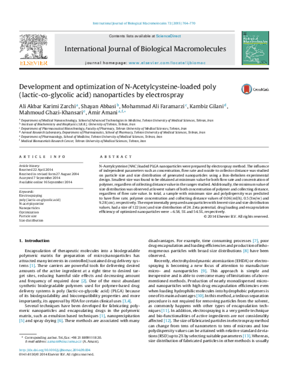 (PDF) Development and optimization of N-Acetylcysteine-loaded poly (lactic-co-glycolic acid ...