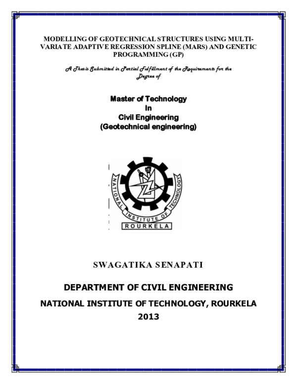 (PDF) Modelling of geotechnical structures using multi-variate adaptive regression spline (MARS ...