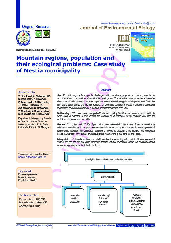 (PDF) Mountain regions, population and their ecological problems: Case ...