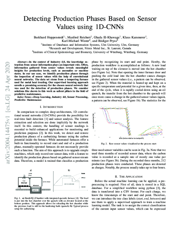 Pdf Detecting Production Phases Based On Sensor Values Using 1d Cnns