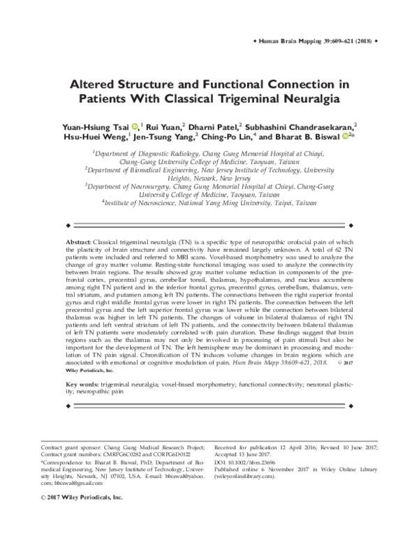 (PDF) Altered structure and functional connection in patients with ...