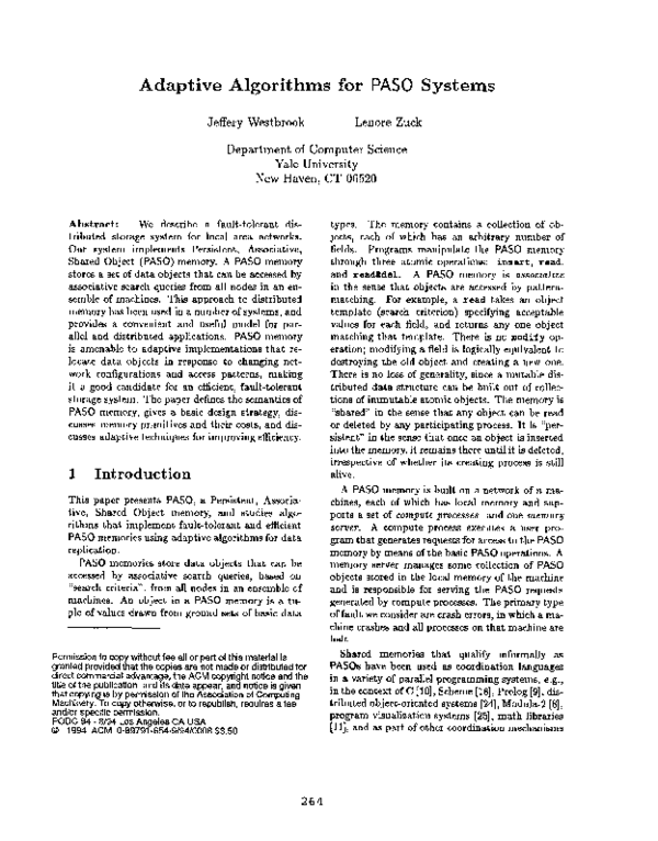 (PDF) Adaptive algorithms for PASO systems