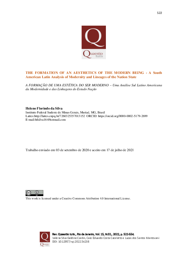 (PDF) Formation of an aesthetics of the modern being- a south american ...