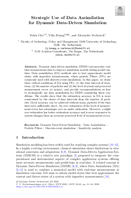(PDF) Strategic Use of Data Assimilation for Dynamic Data-Driven Simulation | Yilin Huang ...