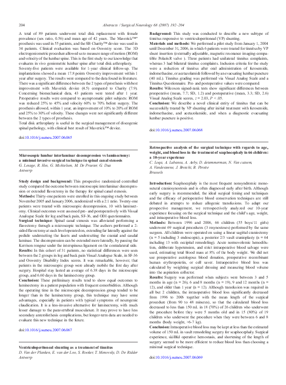 (PDF) Microscopic lumbar interlaminar decompression vs laminectomy: a ...