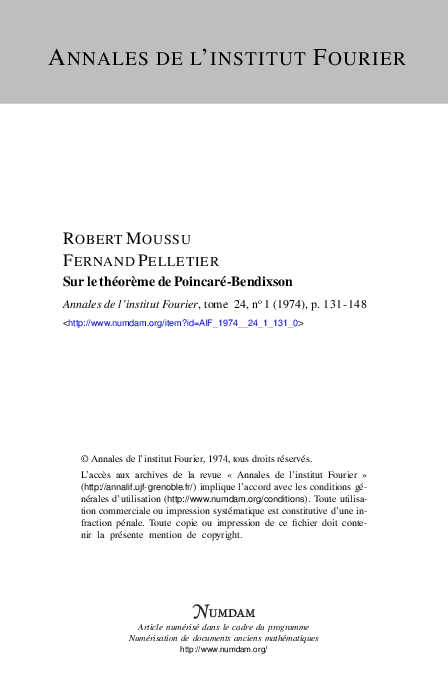 (PDF) Sur le théorème de Poincaré-Bendixson