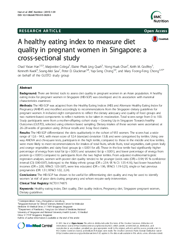 (PDF) A healthy eating index to measure diet quality in pregnant women ...