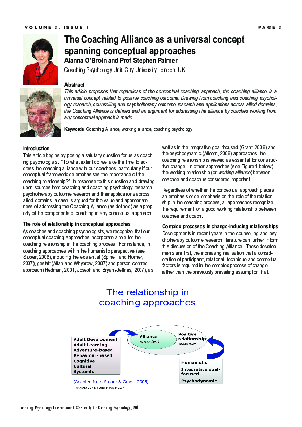 (PDF) The Coaching Alliance as a universal concept spanning conceptual ...