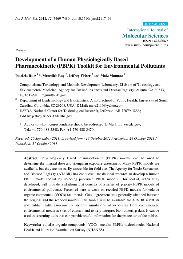 (PDF) Development of a human physiologically based pharmacokinetic ...