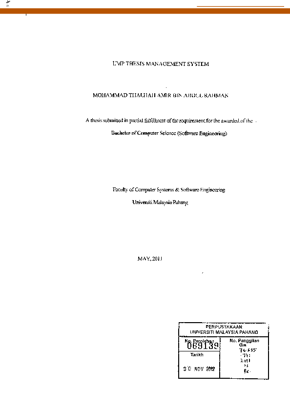 (PDF) UMP thesis management system