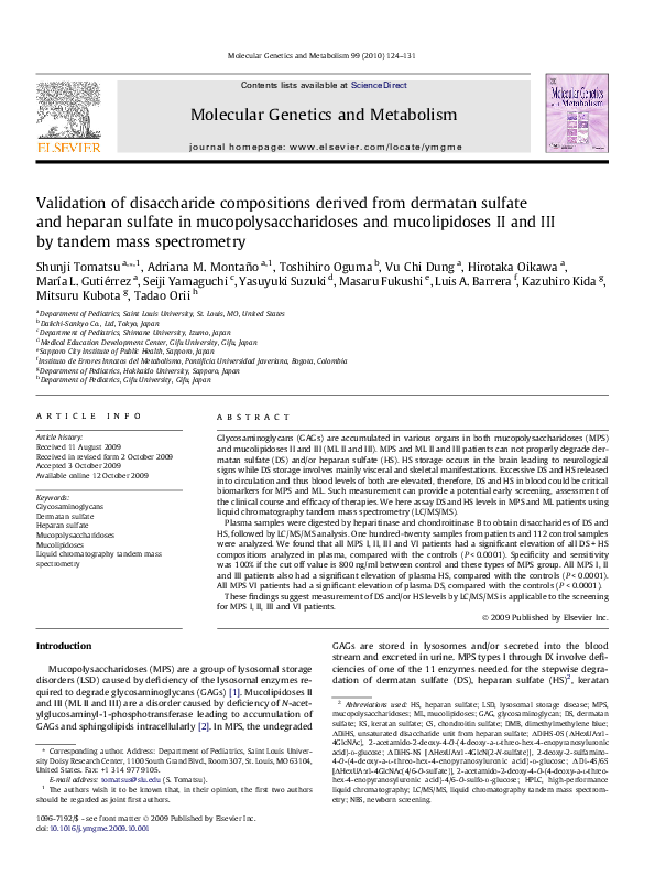 (PDF) Validation of disaccharide compositions derived from dermatan ...