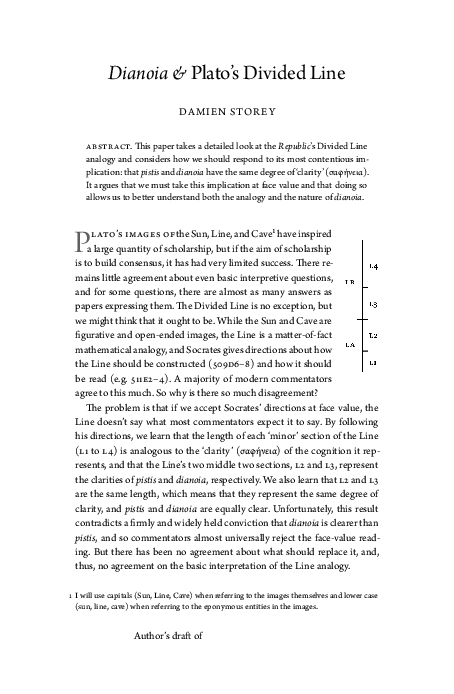 (PDF) Dianoia & Plato's Divided Line