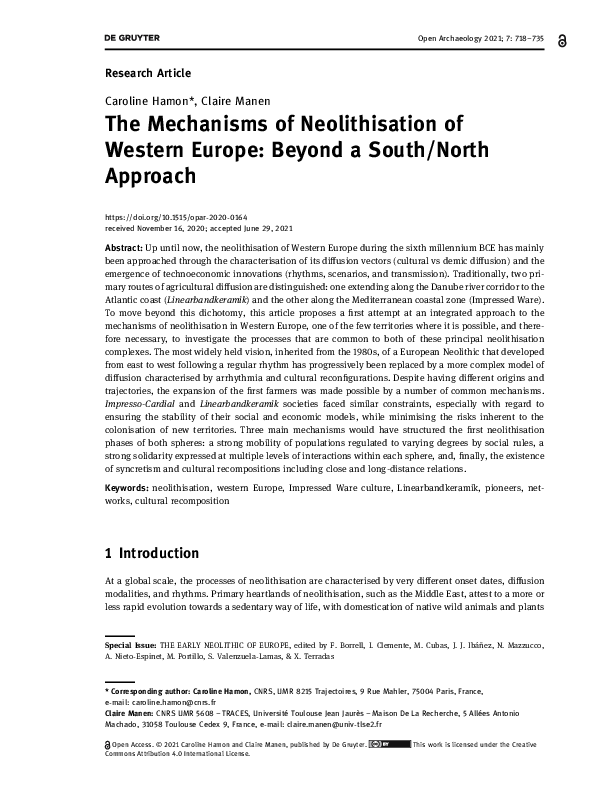 (PDF) The Mechanisms of Neolithisation of Western Europe: Beyond a ...