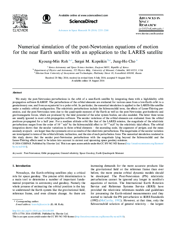 Pdf Numerical Simulation Of The Post Newtonian Equations Of Motion