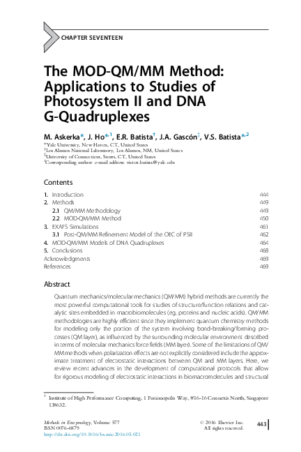 (PDF) The MOD-QM/MM Method