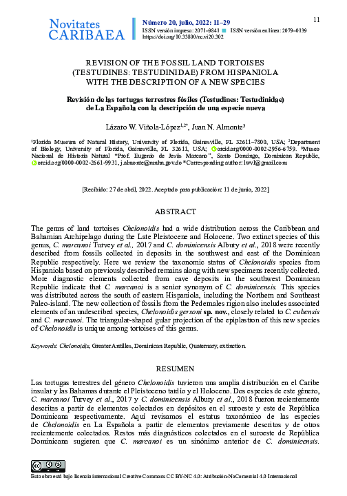 (PDF) Revision of the fossil land tortoises (Testudines: Testudinidae ...