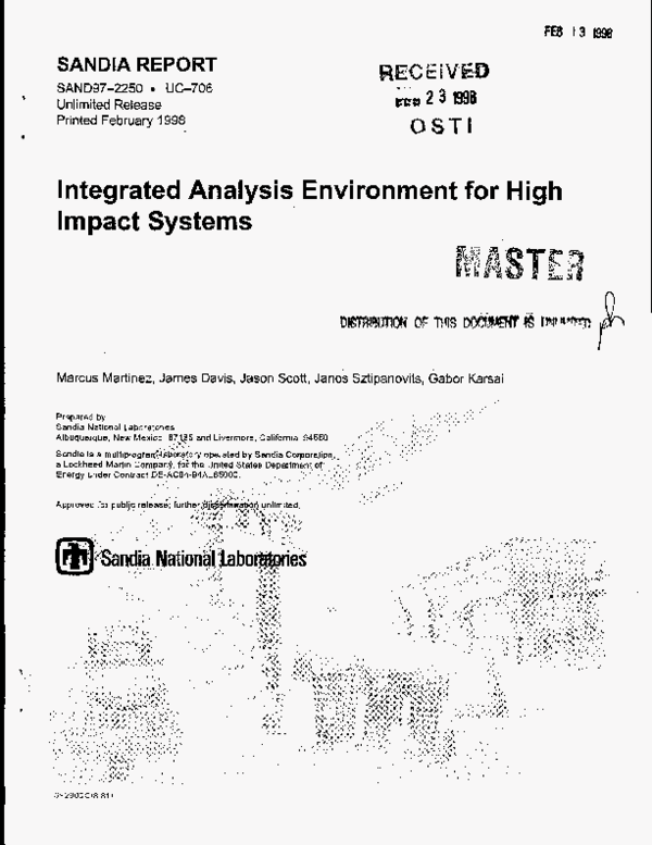 (PDF) Integrated analysis environment for high impact systems