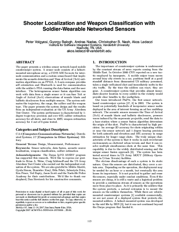 (PDF) Shooter localization and weapon classification with soldier ...