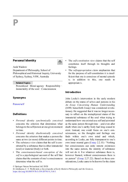 (PDF) Understanding Personal Identity Concepts