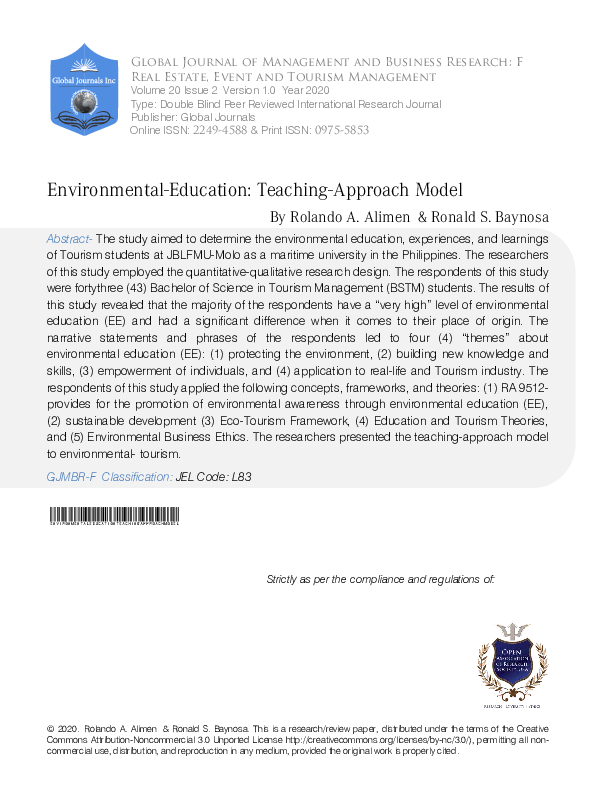(PDF) Environmental-Education: Teaching-Approach Model