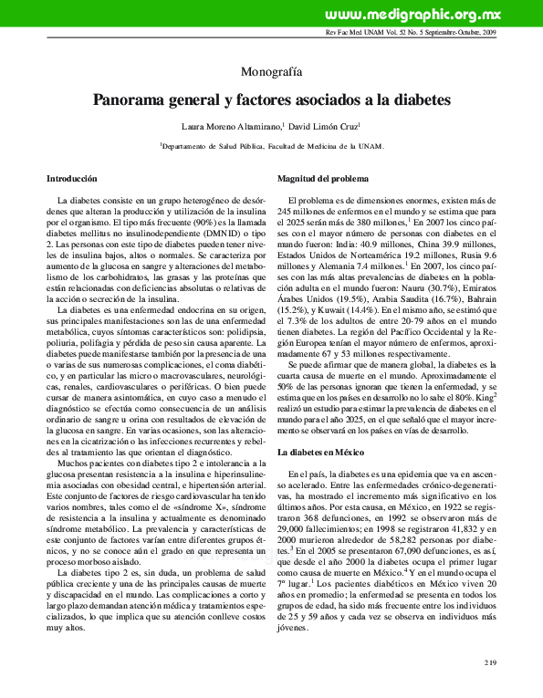 (PDF) Panorama general y factores asociados a la diabetes