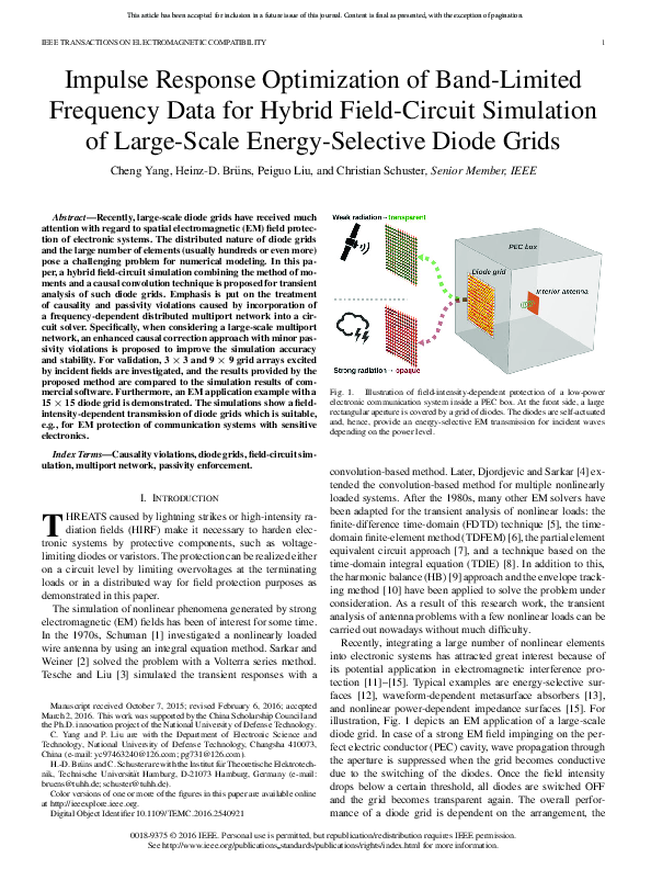 Pdf Impulse Response Optimization Of Band Limited Frequency Data For Hybrid Field Circuit