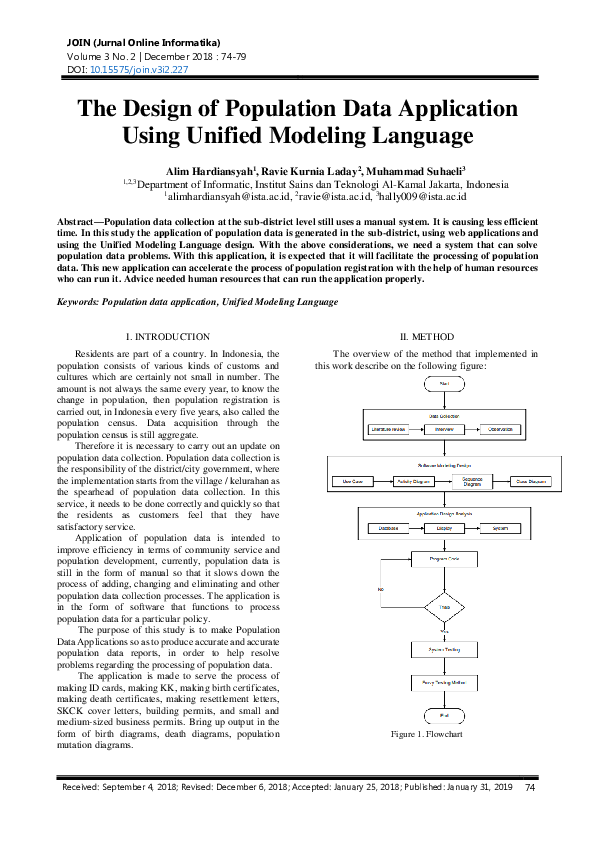(PDF) The Design of Population Data Application Using Unified Modeling ...