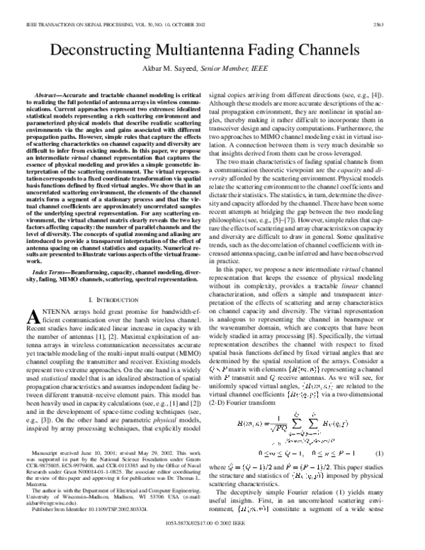 (PDF) Deconstructing multiantenna fading channels