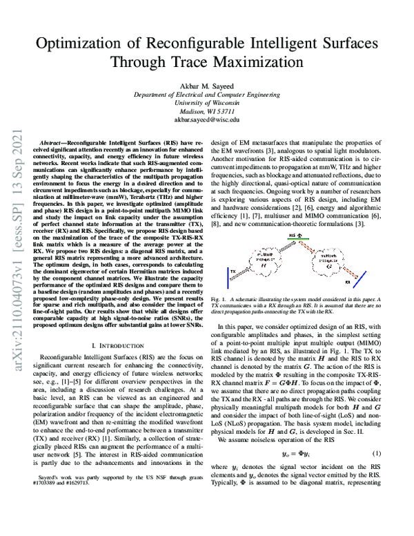 Pdf Optimization Of Reconfigurable Intelligent Surfaces Through Trace