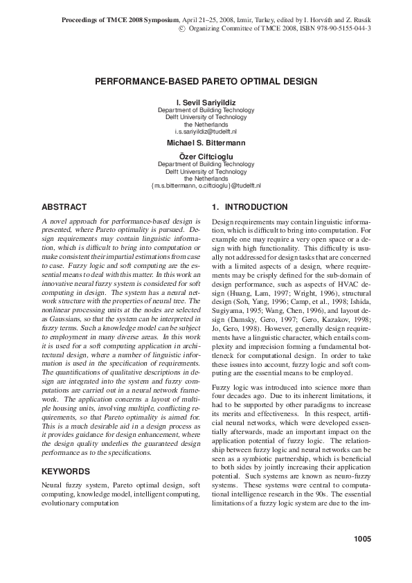 (PDF) Performance-Based Pareto Optimal Design