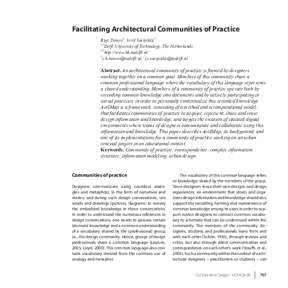 (PDF) Facilitating Architectural Communities of Practice