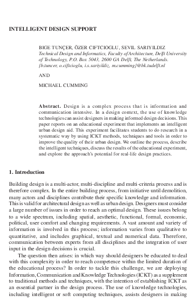 (PDF) Intelligent design support