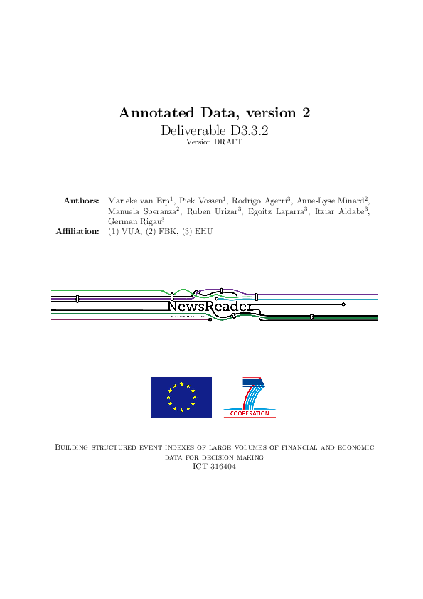 (PDF) Annotated Data , version 2 Deliverable D 3 . 3 . 2 Version DRAFT
