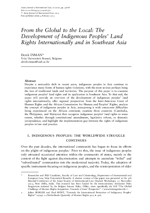 (PDF) From the Global to the Local: The Development of Indigenous ...